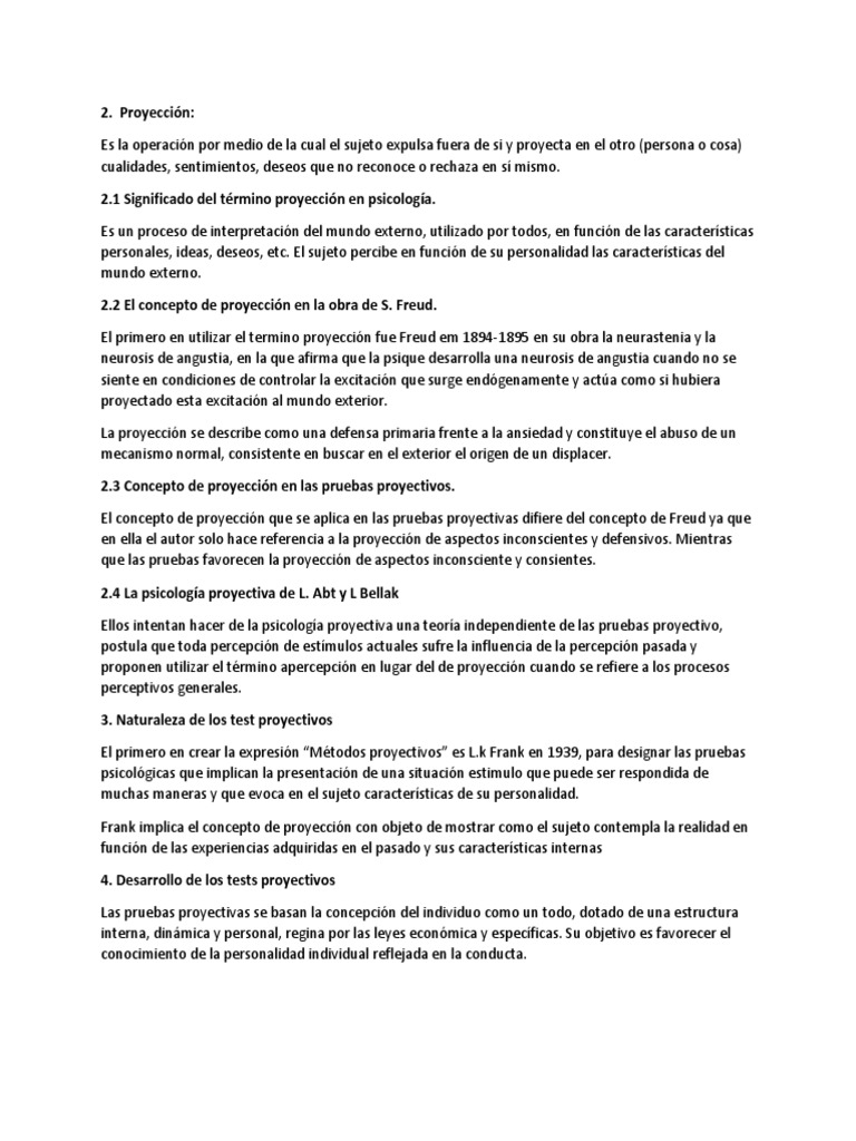 Test Proyectivos | PDF | Psicoanálisis | Metafísica de la mente