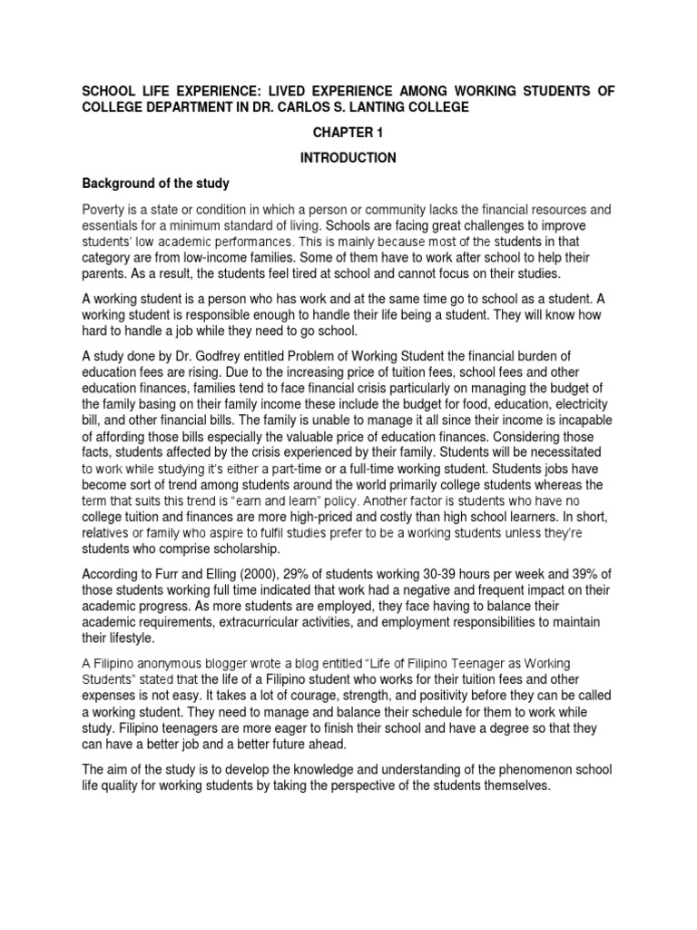 School Life Experience | PDF | Sampling (Statistics) | Survey Methodology