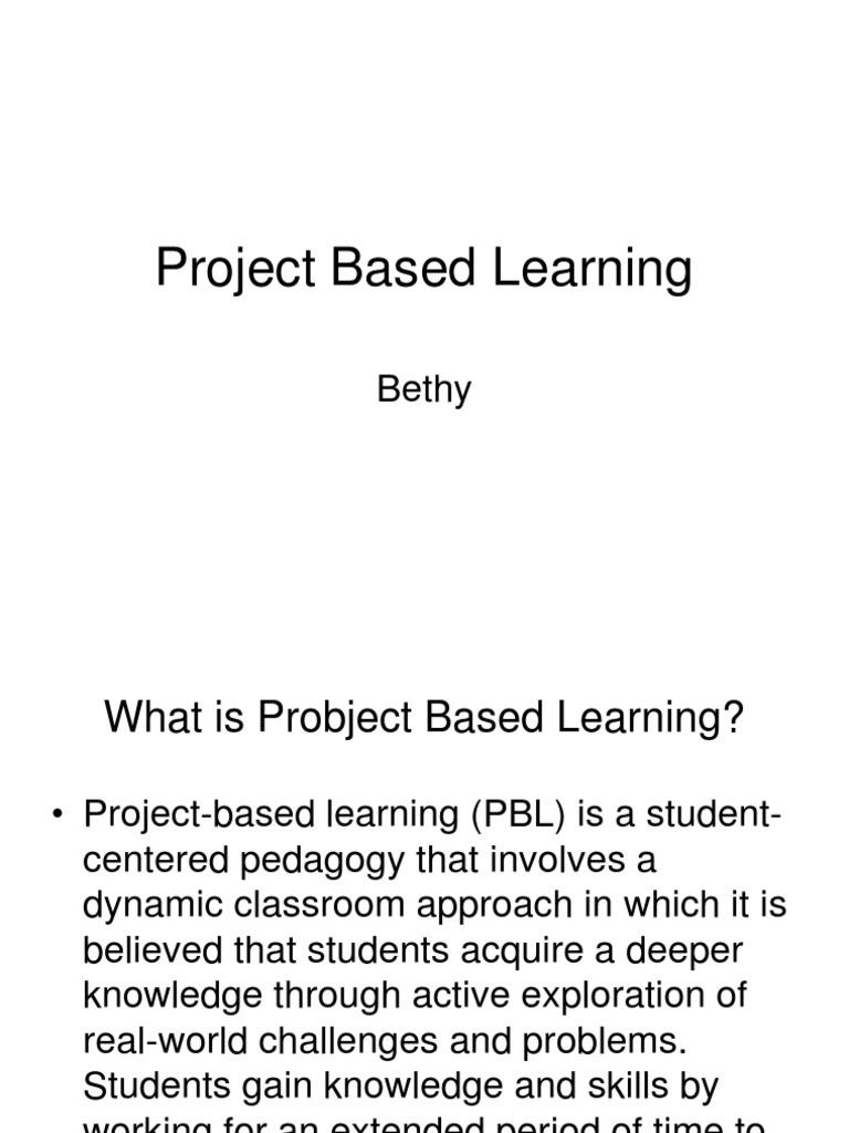 Project Based Learning | PDF | Project Based Learning | Cognition
