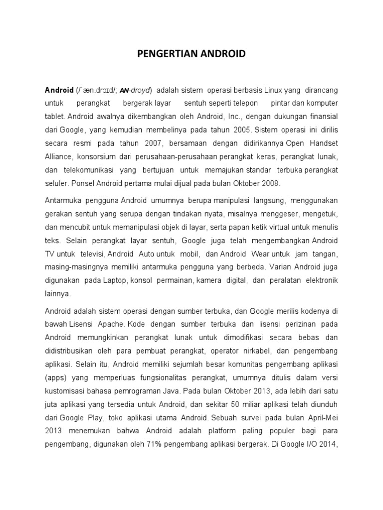 Definisi dan Fungsi Android | PDF | Komputer