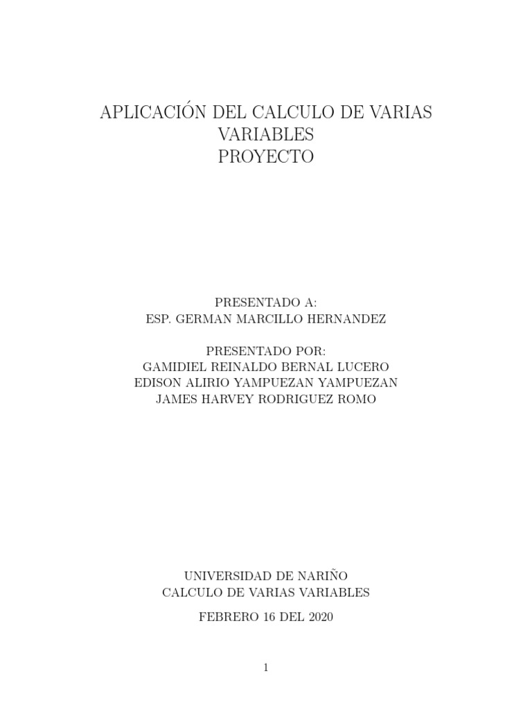 Problema de Aplicación-Calculo Multivariable | PDF | Derivado ...