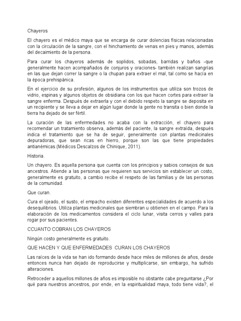 Chayeros: Medicina Maya Tradicional | PDF | Masaje | Alimentos