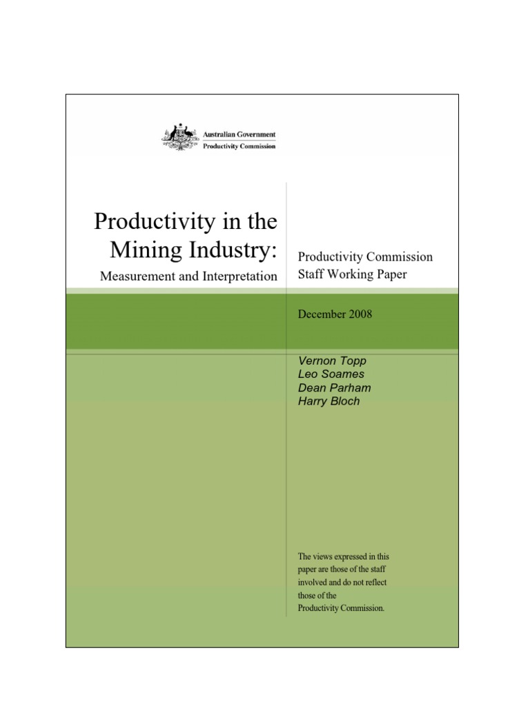 Mining Productivity | PDF | Resource Depletion | Mining