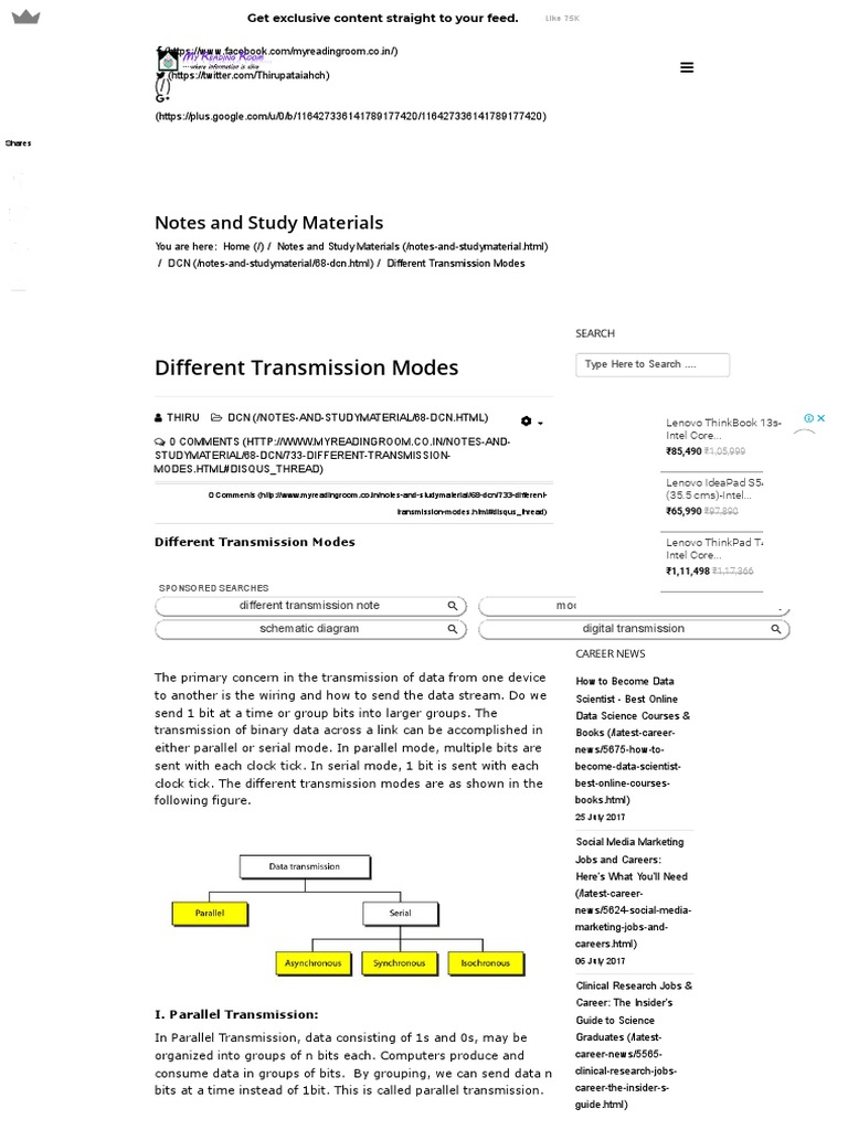 Different Transmission Modes | PDF | Data Transmission | Bit
