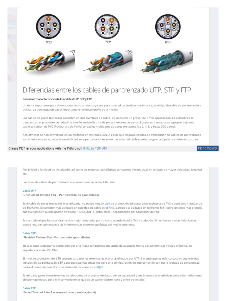 WWW Telecocable Com Blog Diferencias Entre Cable Utp STP y F | PDF ...