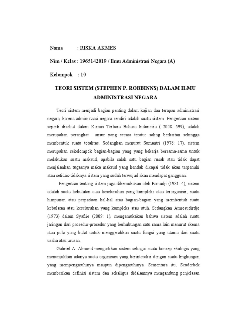 Teori Sistem 1 | PDF