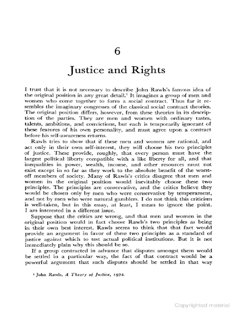 14a Justice and Rights (Dworkin) | PDF
