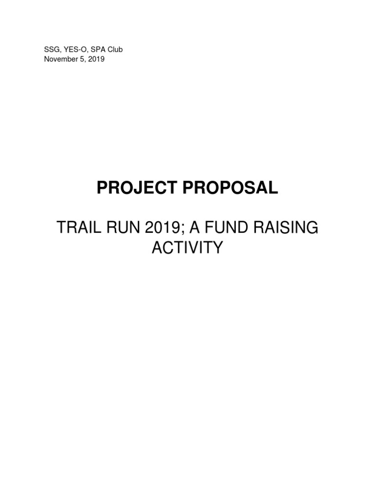 Trail Run 2019 Fundraising Proposal | PDF | Fundraising | Environmentalism