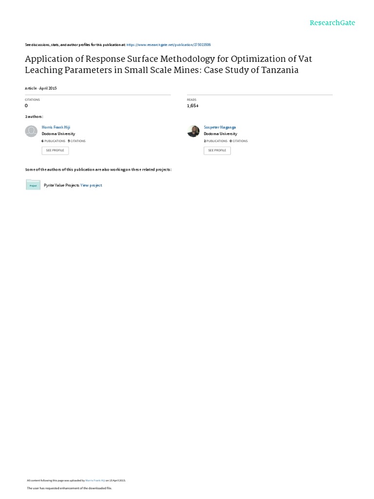 04 - 07 Vat Leaching Small Scale | PDF | Gold | Materials