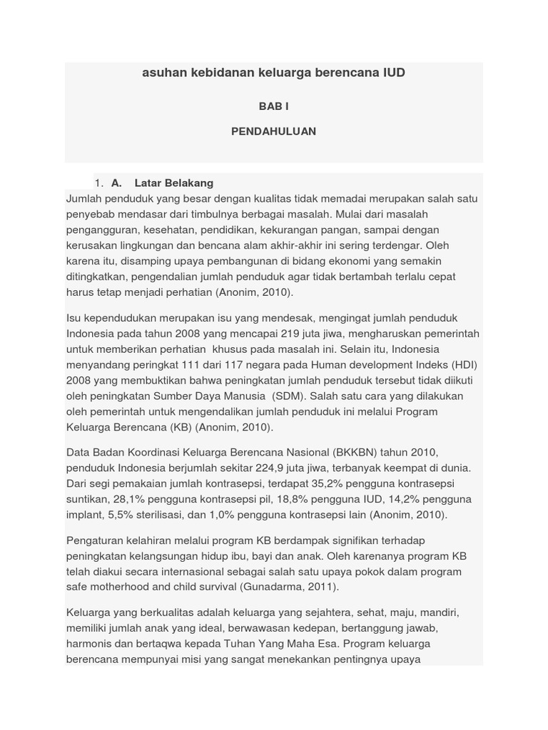 Asuhan Kebidanan KB IUD di BPS | PDF