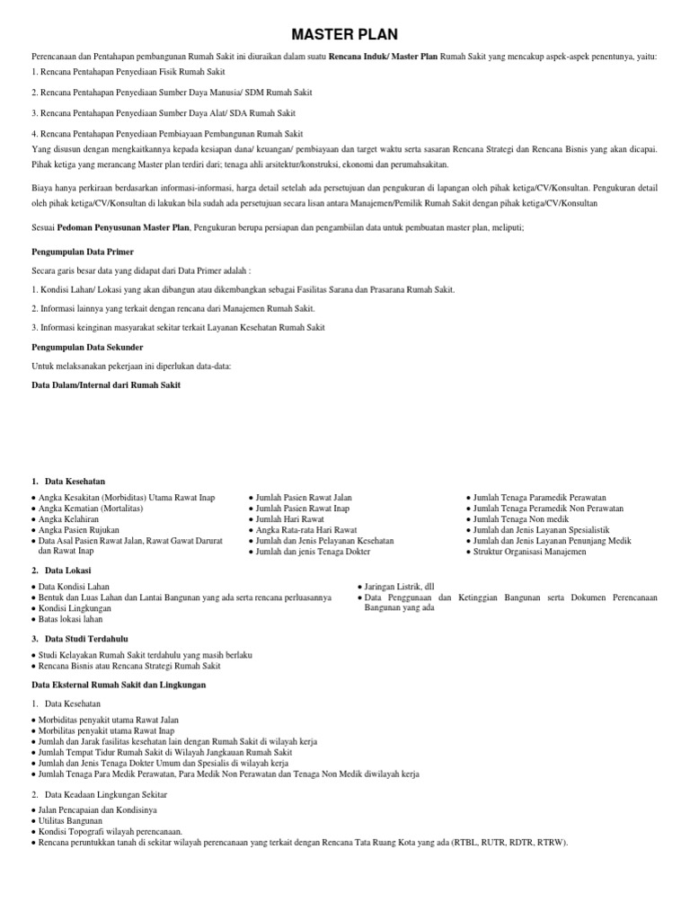 MASTER PLAN New | PDF
