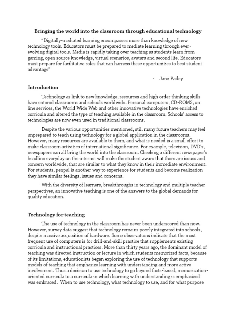 Educational Tech in Classrooms | PDF | Educational Technology | Learning