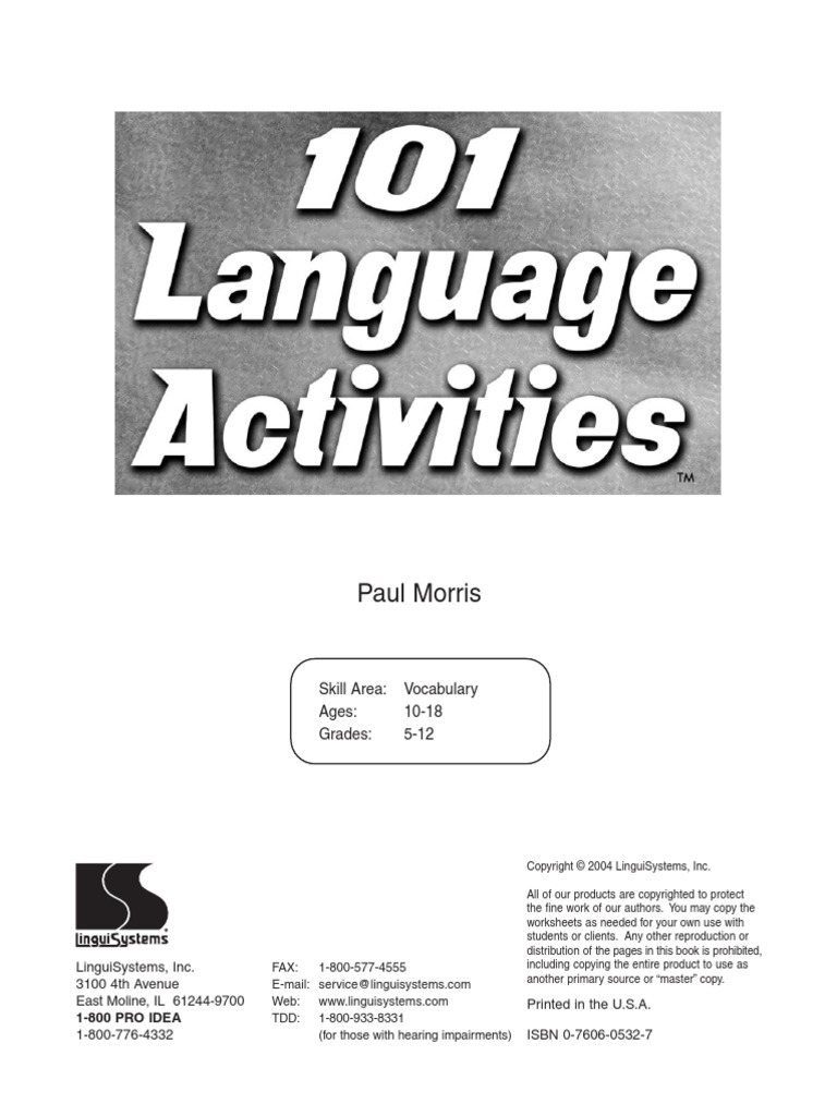 101 Language Activities | PDF | Word | Adjective