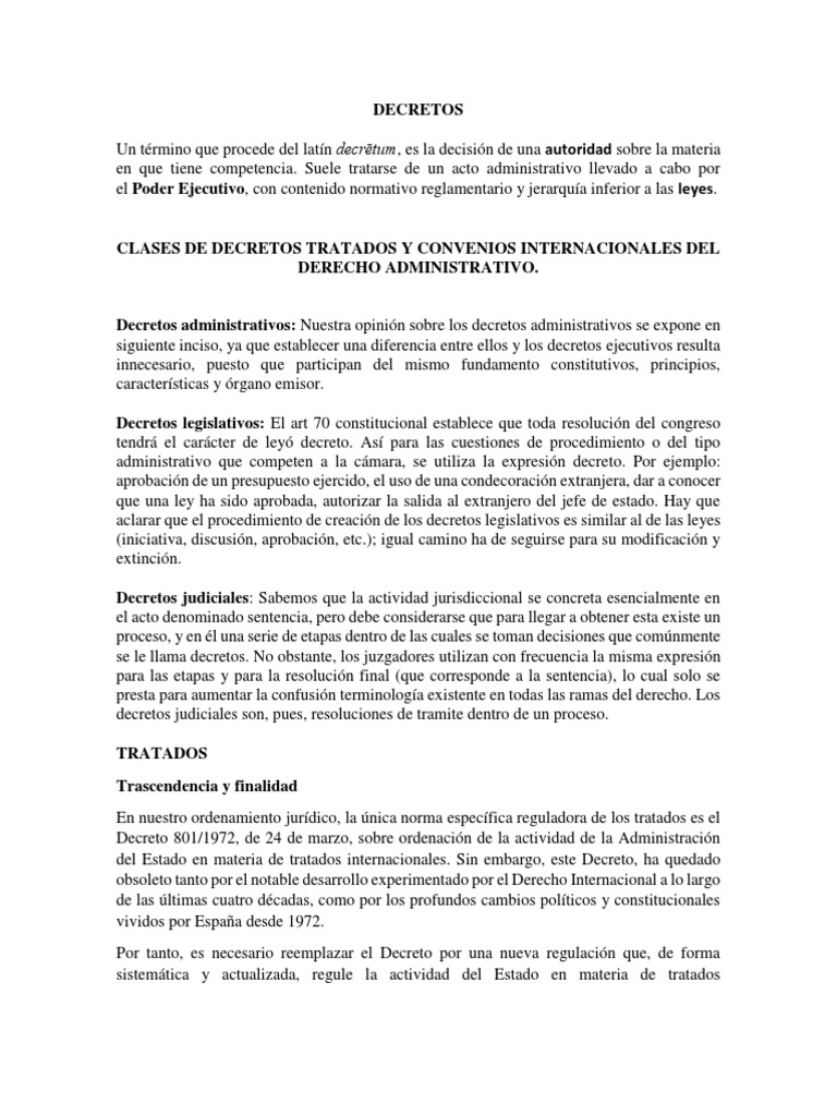 DECRETOS | PDF | Tratado | Ley administrativa