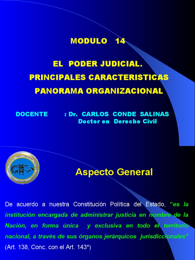 Modulo 14 - El Poder Judicial. Principales Caracteristicas - TGP | PDF | Jurisdicción | Juez