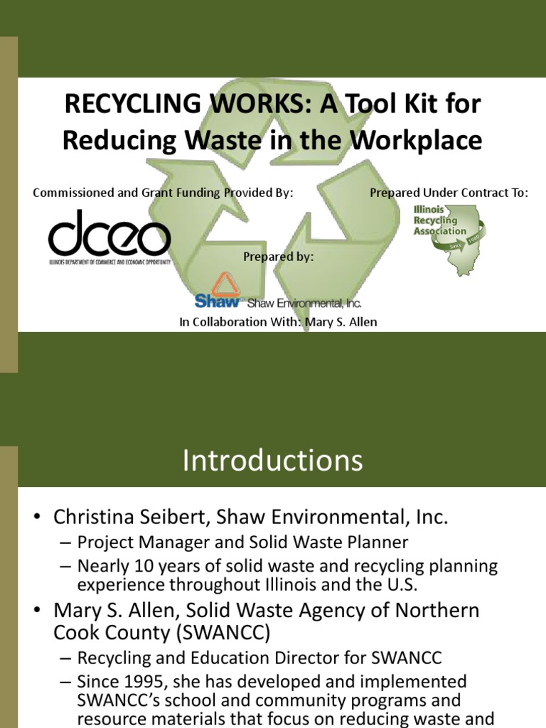 Recycling Works: A Tool Kit For Reducing Waste in The Workplace | PDF ...