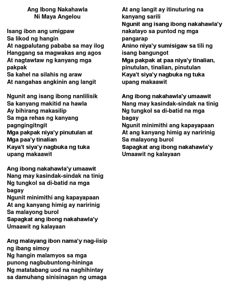 Ang Ibong Nakahawla | PDF