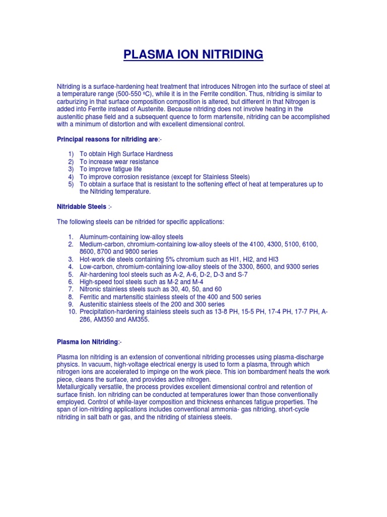 Enhancing Surface Properties through Plasma Ion Nitriding: A Comparison ...
