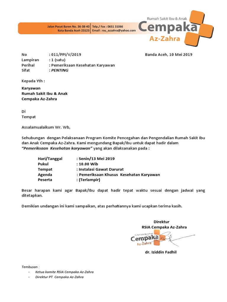 Surat Mcu Karyawan | PDF