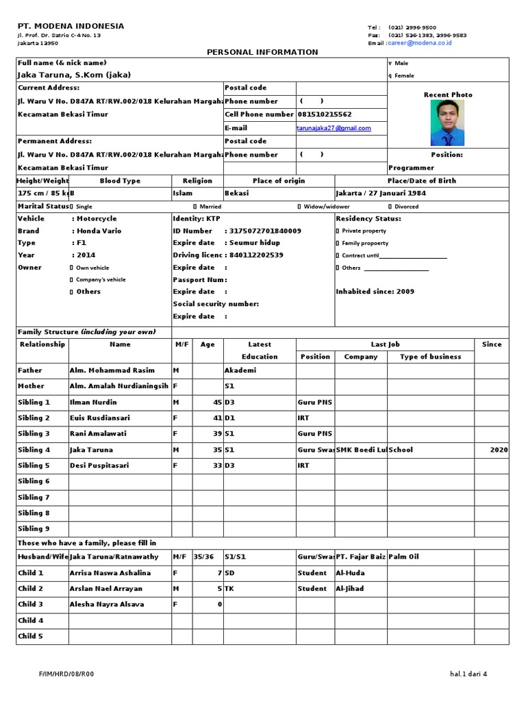 Employment Form | PDF | Social Institutions | Social Science