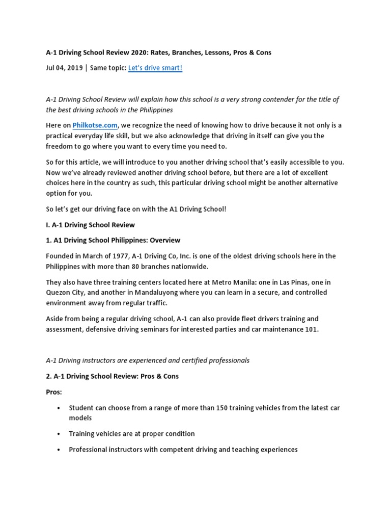 A-1 Driving | PDF | Driver's License | Driving