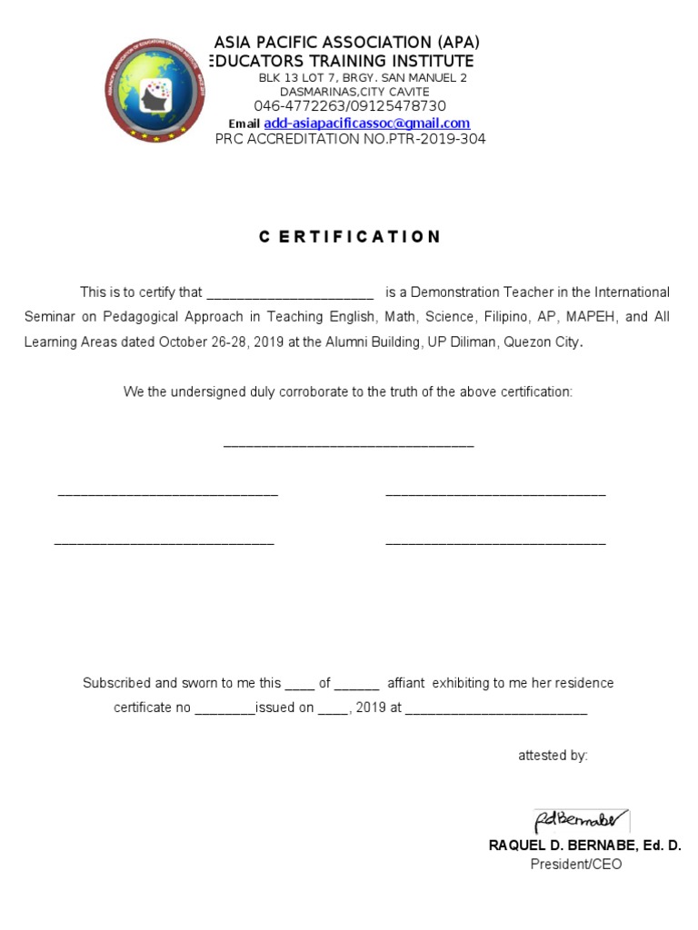 Corroboration Certificate | PDF