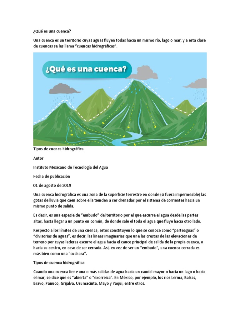Definición y tipos de cuencas hidrográficas | PDF | Cuenca de drenaje | Río