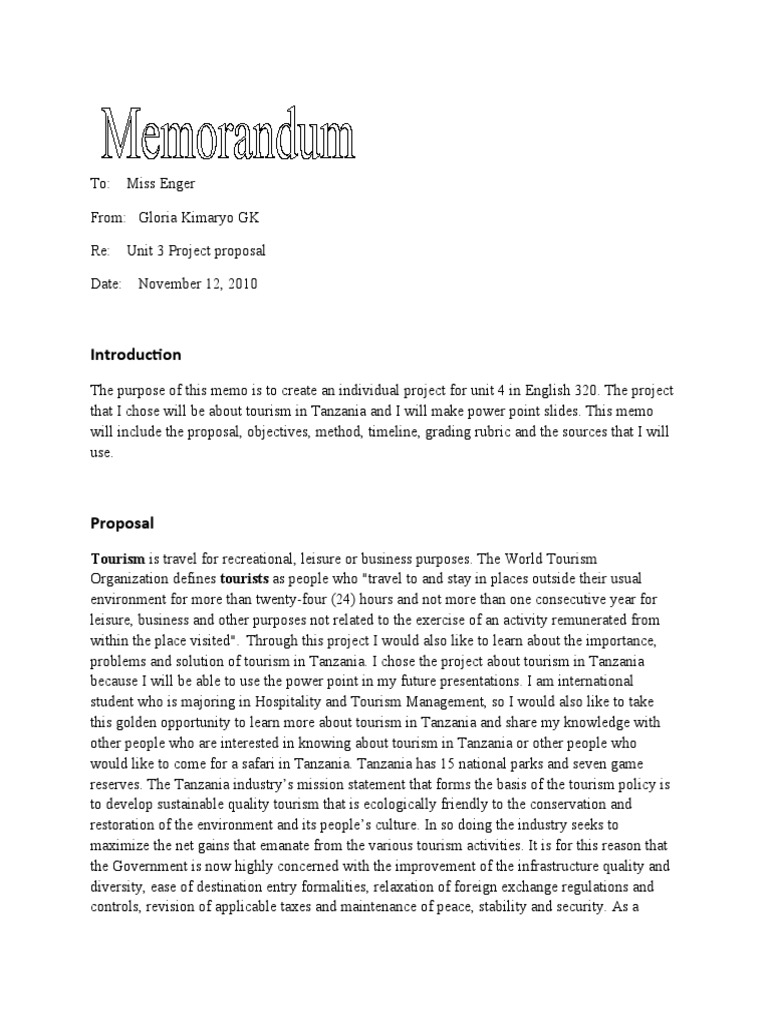 Project Proposal Memo Proposal Gloria Kimaryo | Download Free PDF ...