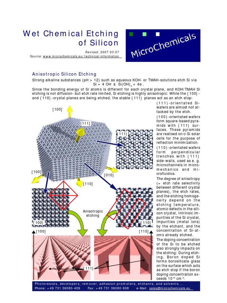 Silicon Etching | Silicon | Chemistry | Free 30-day Trial | Scribd