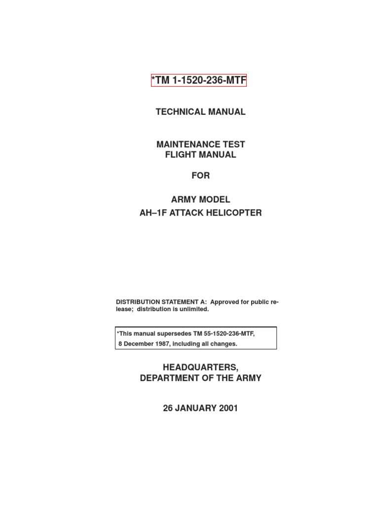 Comprehensive Maintenance Test Flight Procedures for the AH-1F Attack ...