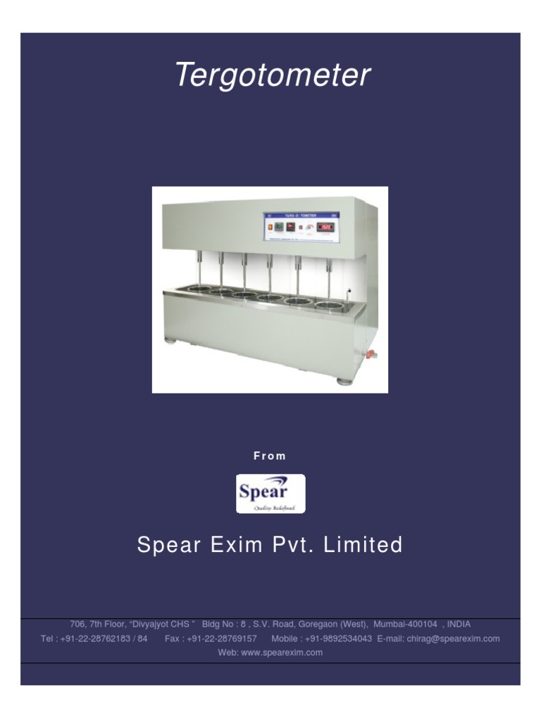 Product Information Tergotometer | PDF | Control Theory | Electric Motor