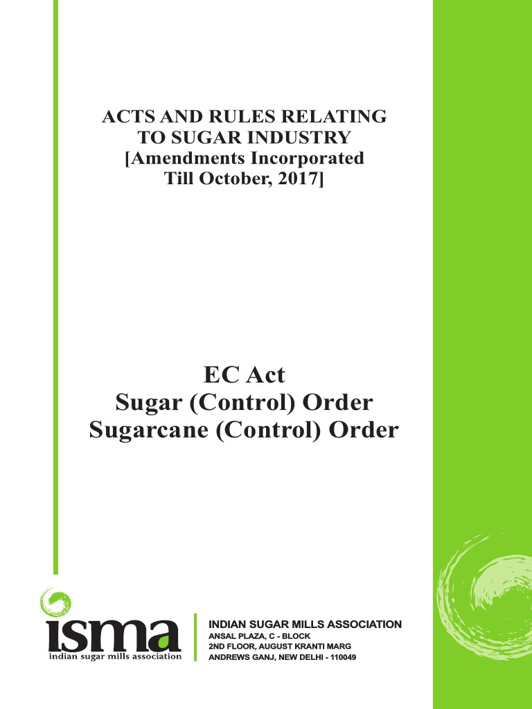 EC Act Sugarcane and Sugar Control Act | PDF | Sucrose | Government