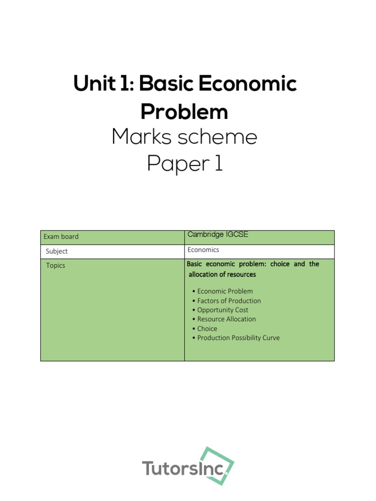 Basic Economic Problem Overview | PDF | Business