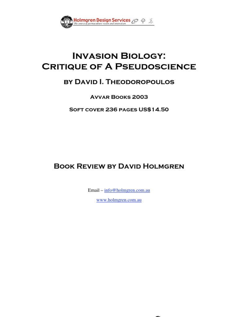 Invasion Biology: Critique of A Pseudoscience: by David I ...