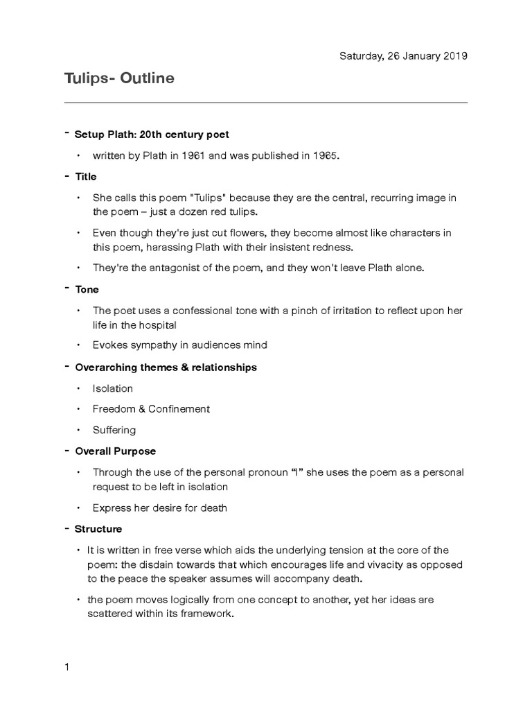 Tulips Outline | PDF | Poetry
