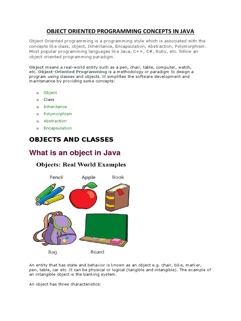 Object Oriented Concepts And Examples Pdf Method Computer Programming Constructor 