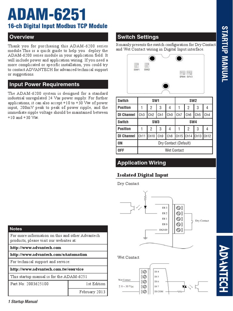 ADAM 6251 Startup | PDF | Network Topology | Computer Network