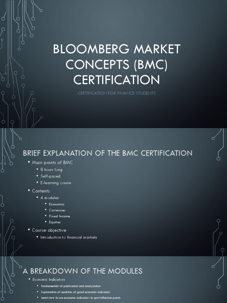 Bloomberg Market Concepts | PDF | Stock Market | Bonds (Finance)