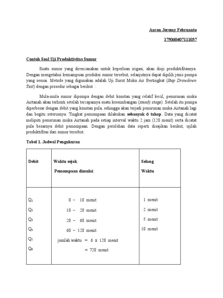 Uji Step Drawdown Sumur Irigasi | PDF