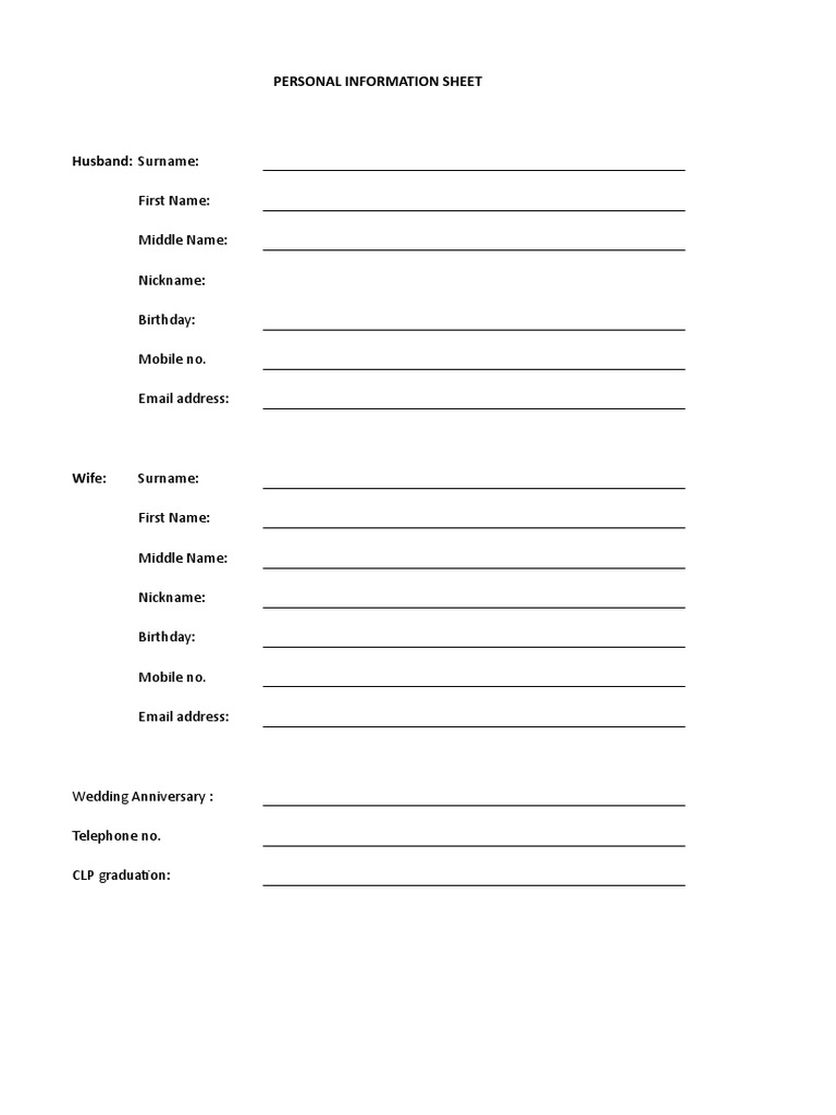 CFC - Form - CLP Info Sheet and Speakers Profile | PDF