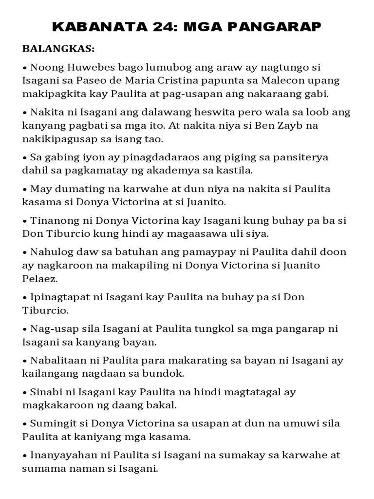El Filibusterismo Kabanata 24 | PDF
