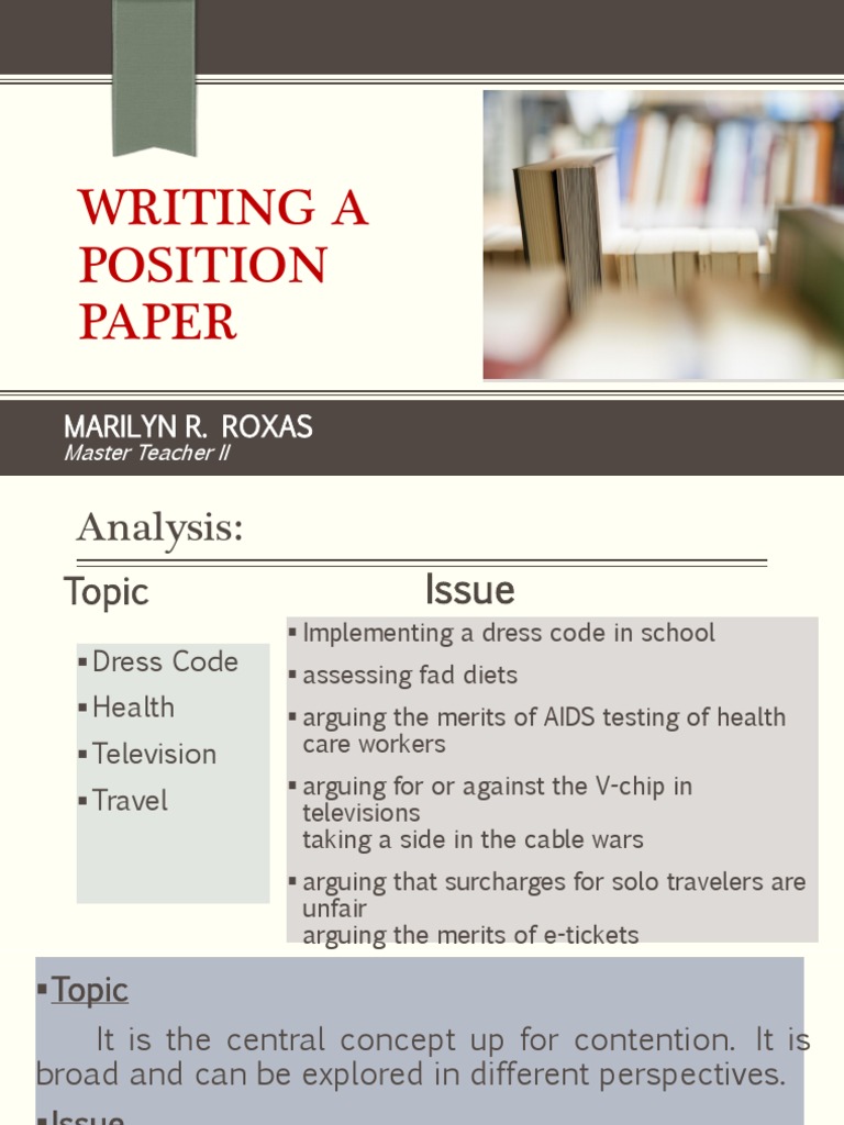 EAPP - Topic16 - Writing A Position Paper | PDF