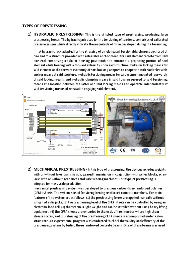 Types of Prestressing | PDF | Prestressed Concrete | Concrete