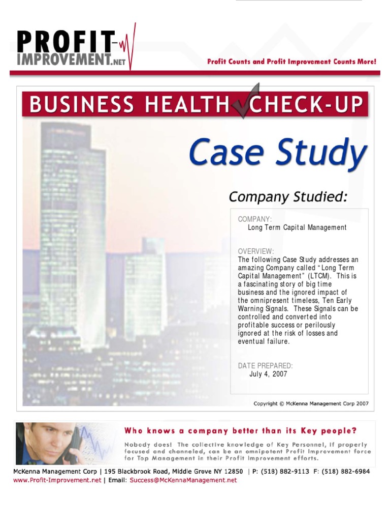 LTCM Case Study: Early Warning Signals | PDF | Long Term Capital ...