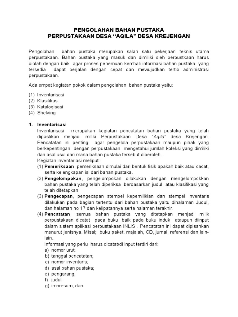 5.pengolahan Bahan Pustaka | PDF