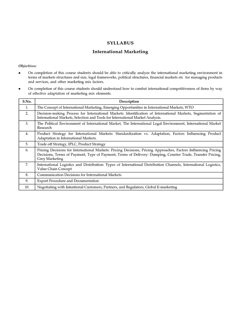 International Marketing Notes PDF | PDF | Multinational Corporation ...