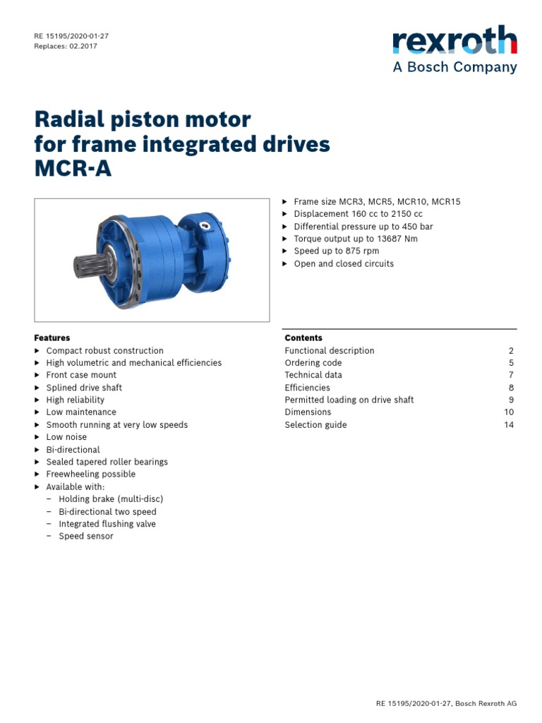 Rexroth MCR-F | PDF | Transmission (Mechanics) | Electric Motor