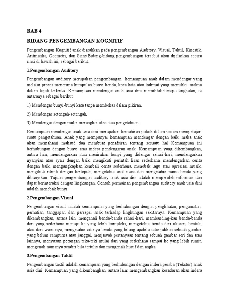 Kognitif Bab 4 Dan 5 | PDF
