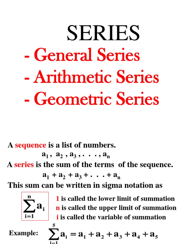 Precalc1 Series | PDF | Summation | Mathematical Notation