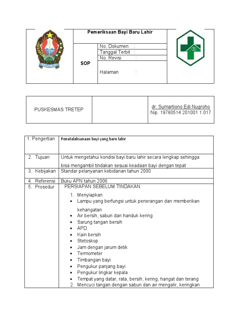 SOP Resusitasi BBL | PDF